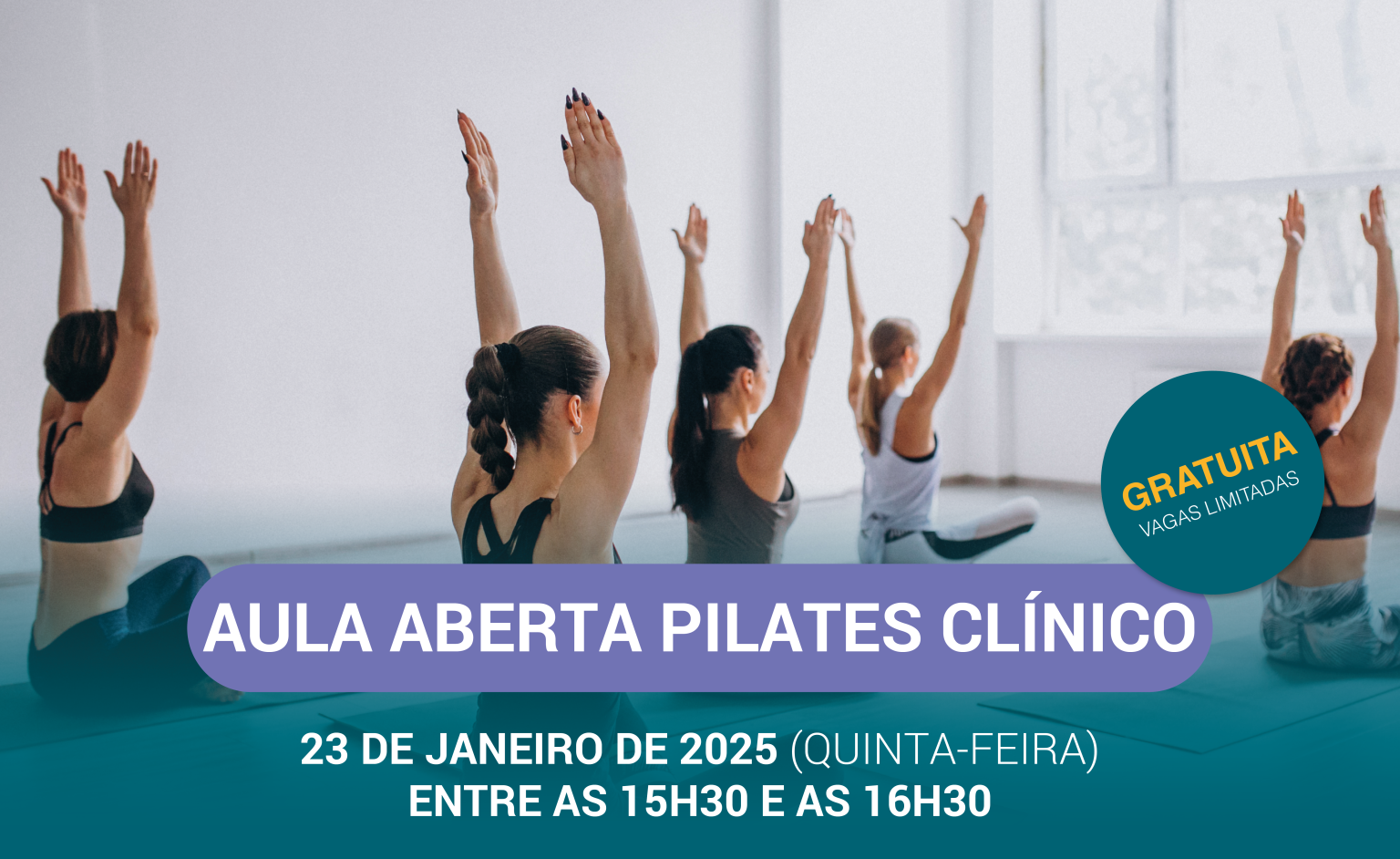 Aula aberta de Pilates Clínico - Trofa Saúde